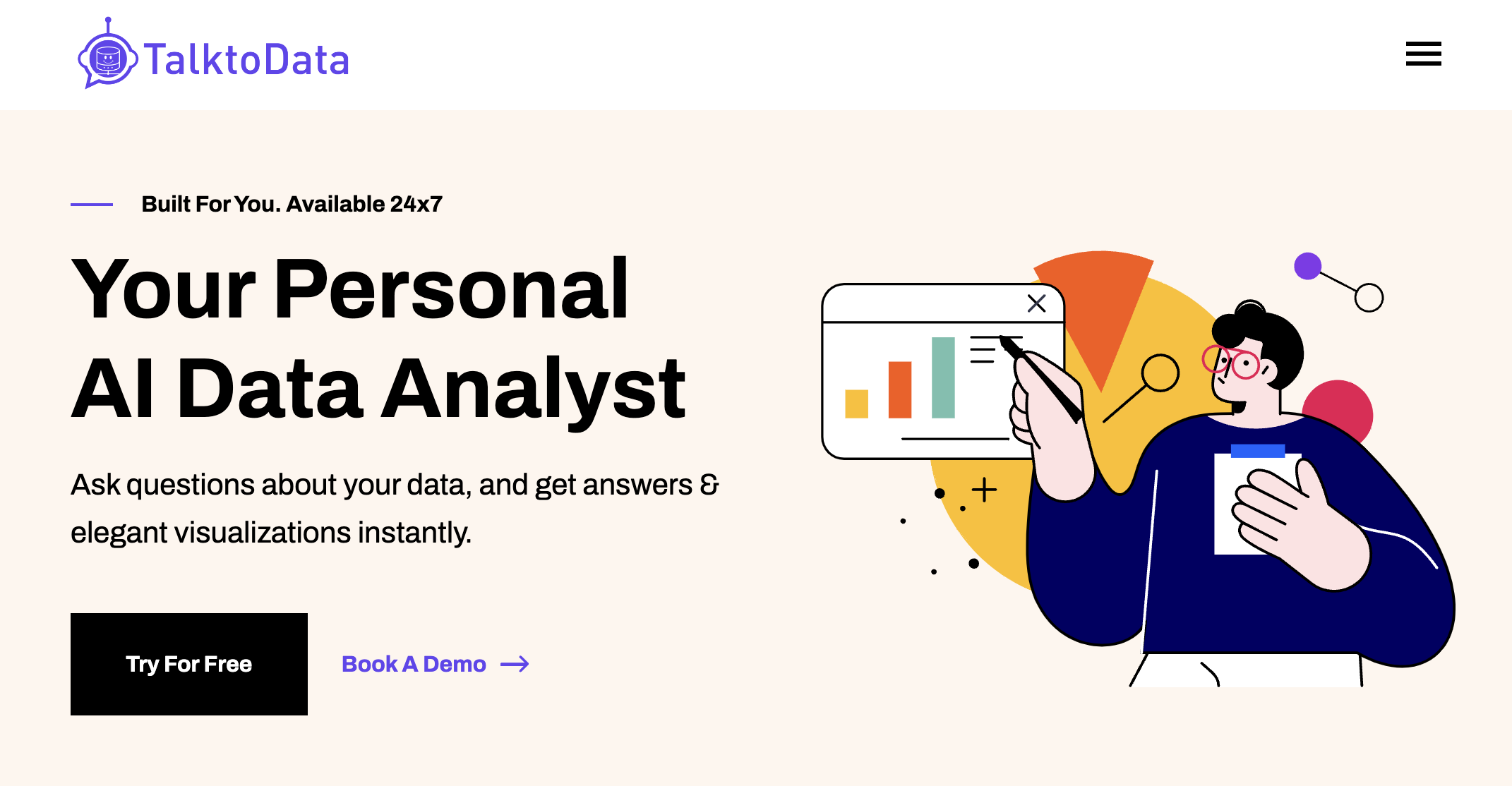 Your AI Data Analyst | Talk to Data | Instant Answers & Visualizations | data analyst ai